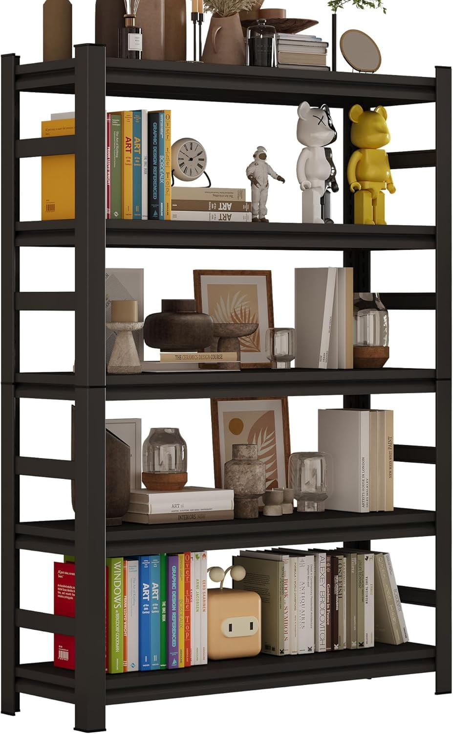 Tall Bookshelves, 72 Inch High Metal Bookshelf with Adjustable Shelves ...
