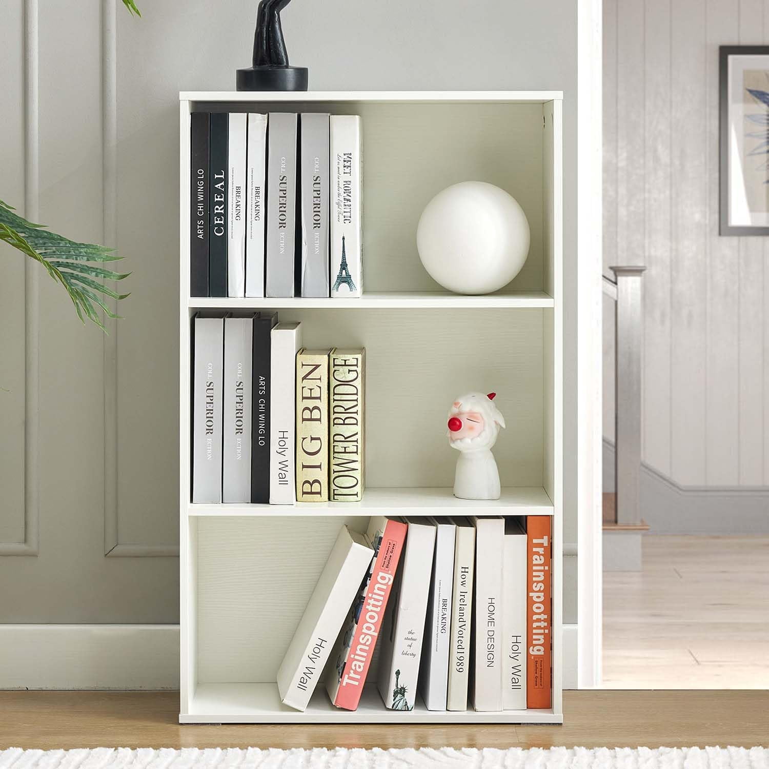 Tall Bookshelves, Office Storage Cabinets and Bookshelf, 3-Tier Wooden ...