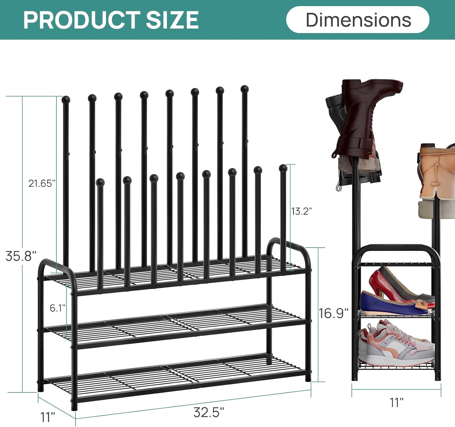 Tall Boot Rack, Long Boot Rack Organiser, Tall Boots with Shoe Rack for ...