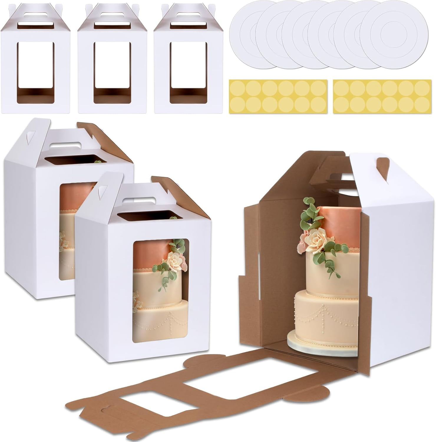Tall Cake Box 2 Sizes 10x10x12 & 12x12x14 IN Tier Cake Boxes with Cake ...