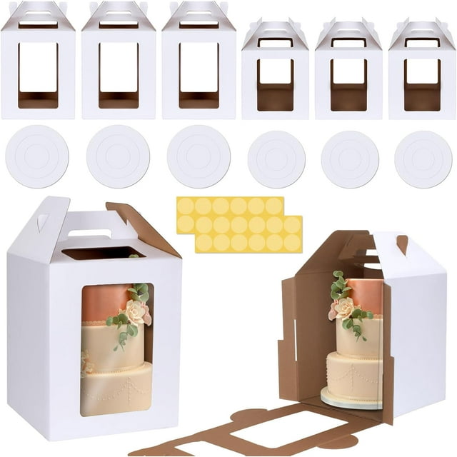 2 Sizes 10x10x12 & 12x12x14 IN Tier Cake Boxes with Cake Boards,Large ...