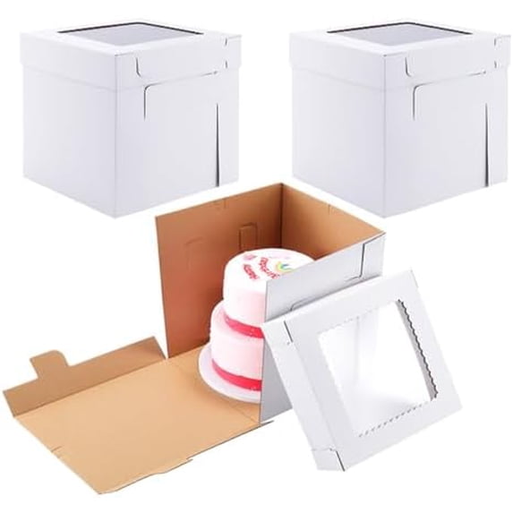 Tall Cake Boxes for Tier Cakes,12x12x12 Inch [10 Pack ] Thick Sturdy ...