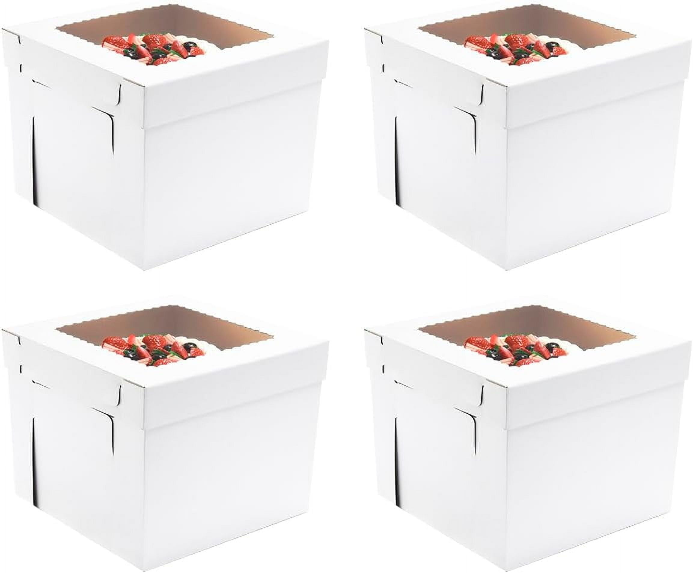 Tall Cake Boxes for Tier Cakes, 14x14x12 Inches 4 Pack,White Cake Boxes ...