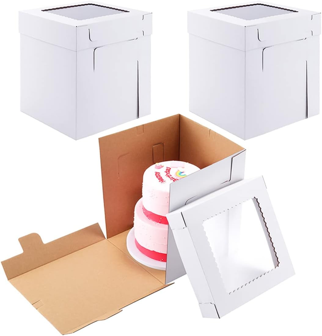 Tall Cake Boxes for Tier Cakes,10x10x12 Inch [10Pack ] Thick Sturdy ...