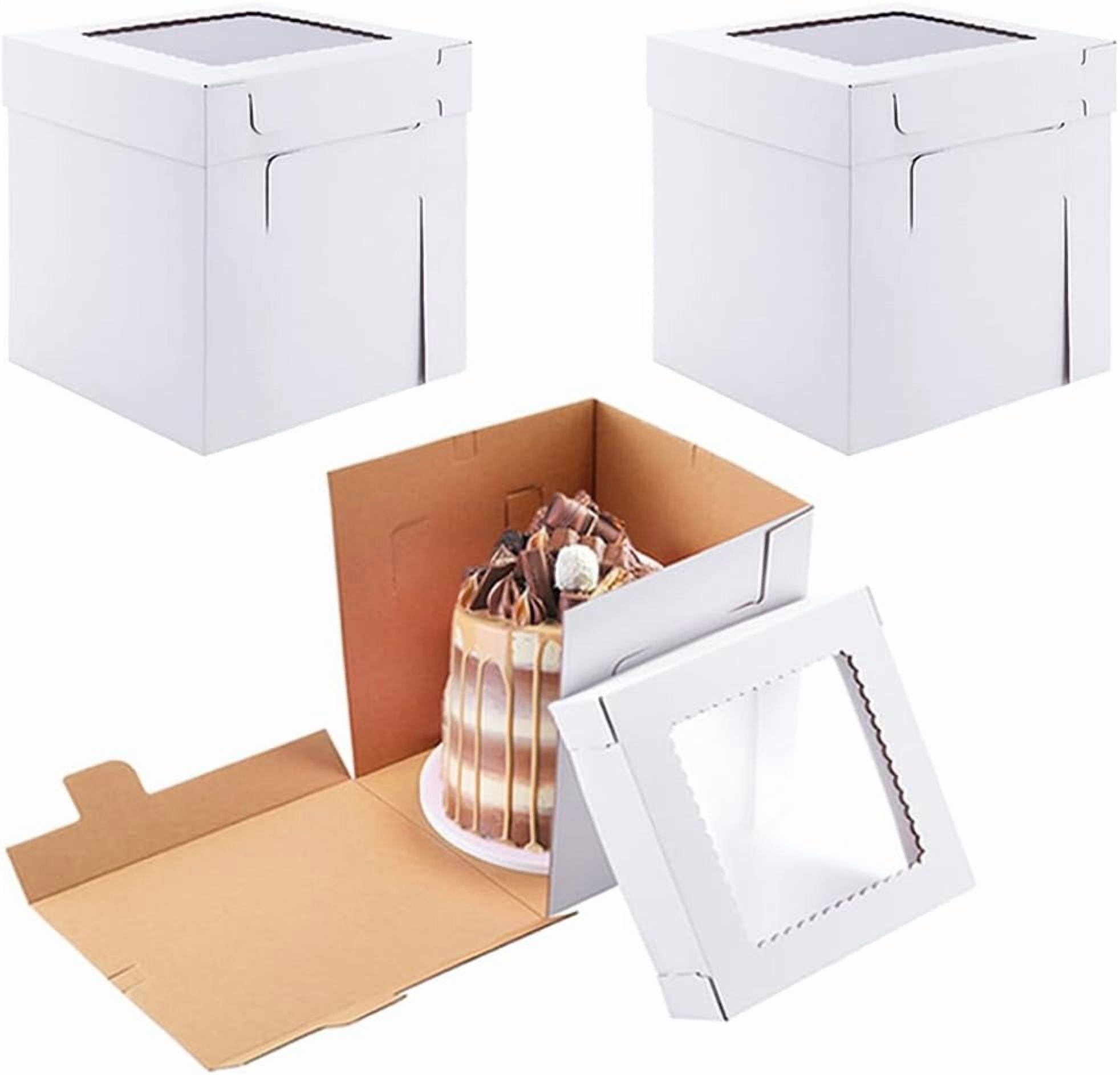Tall Cake Boxes for Tier Cakes,8x8x8 Inch [12Pack ] Thick Sturdy Cake ...
