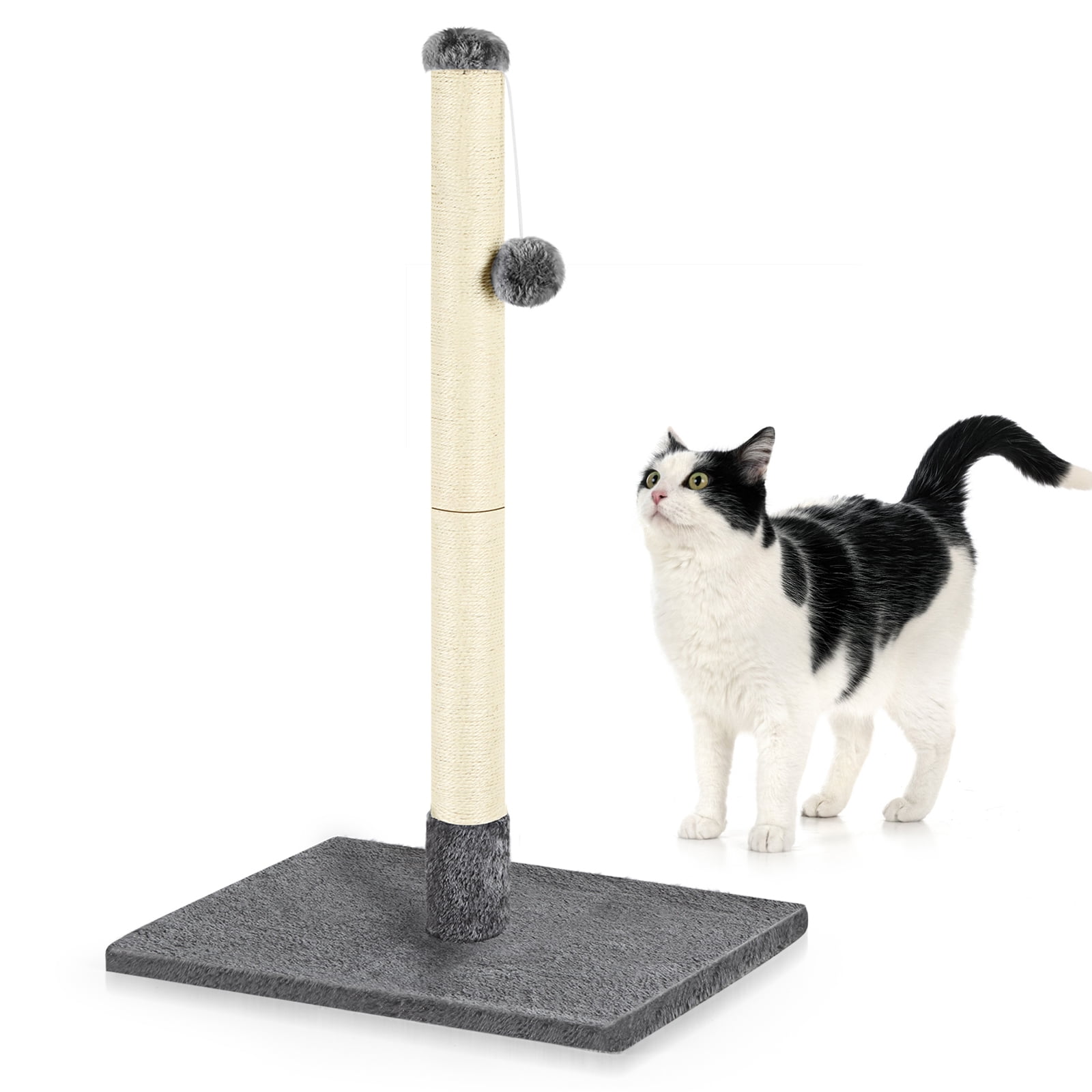 Indoor Tall Cat Scratch Post & Kitten Stretching Scratcher with Natural ...