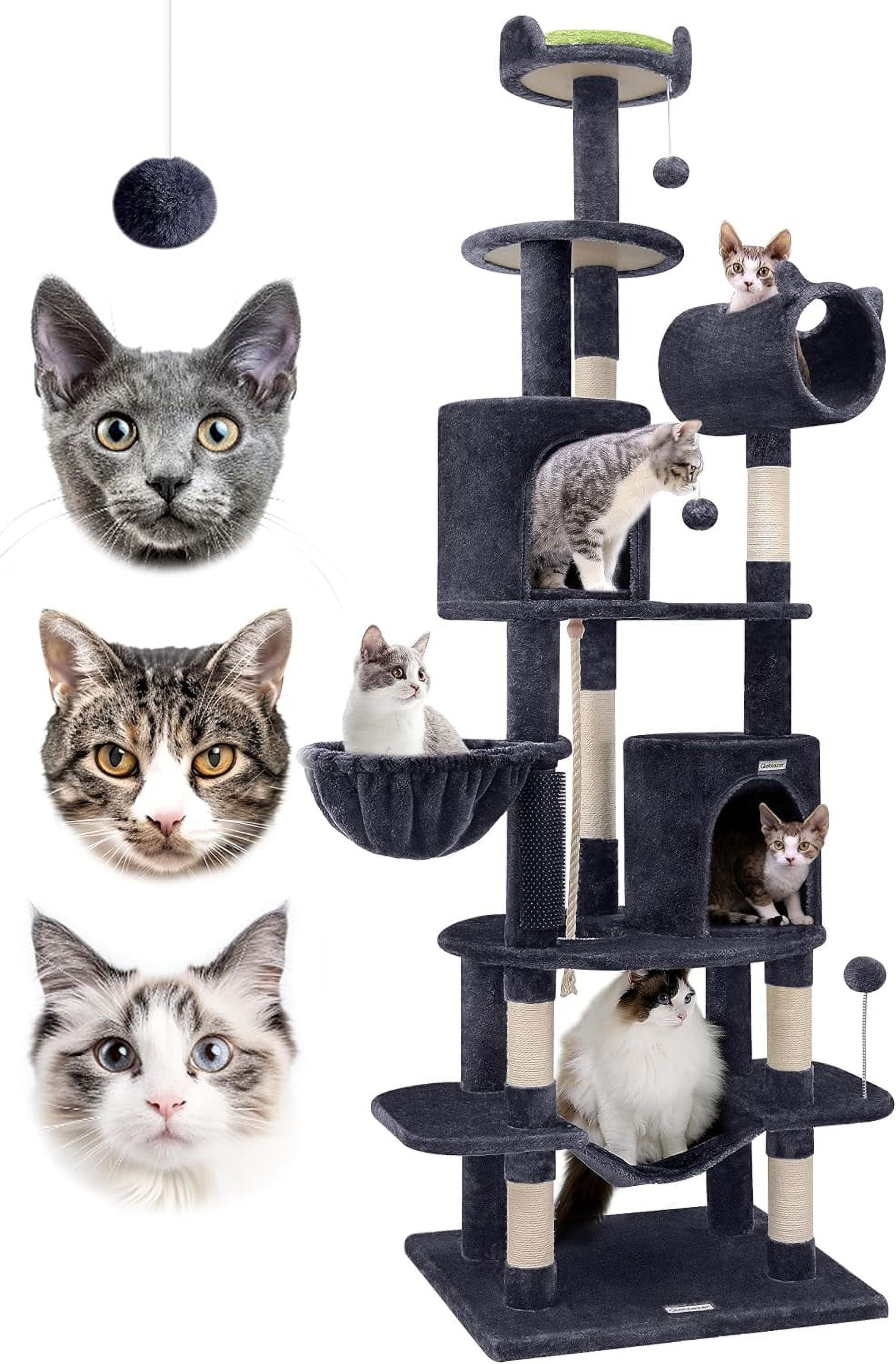 Tall Cat Tower, Curved Series 81-inch Cat Condos for Indoor Cats ...