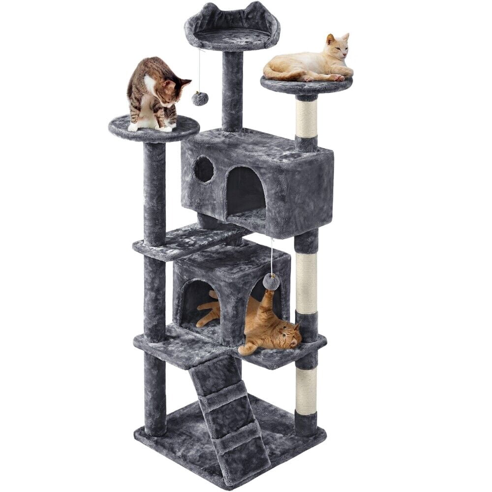Tall Cat Tree Activity Center Cat Tower w/ Scratching Post and Condos ...