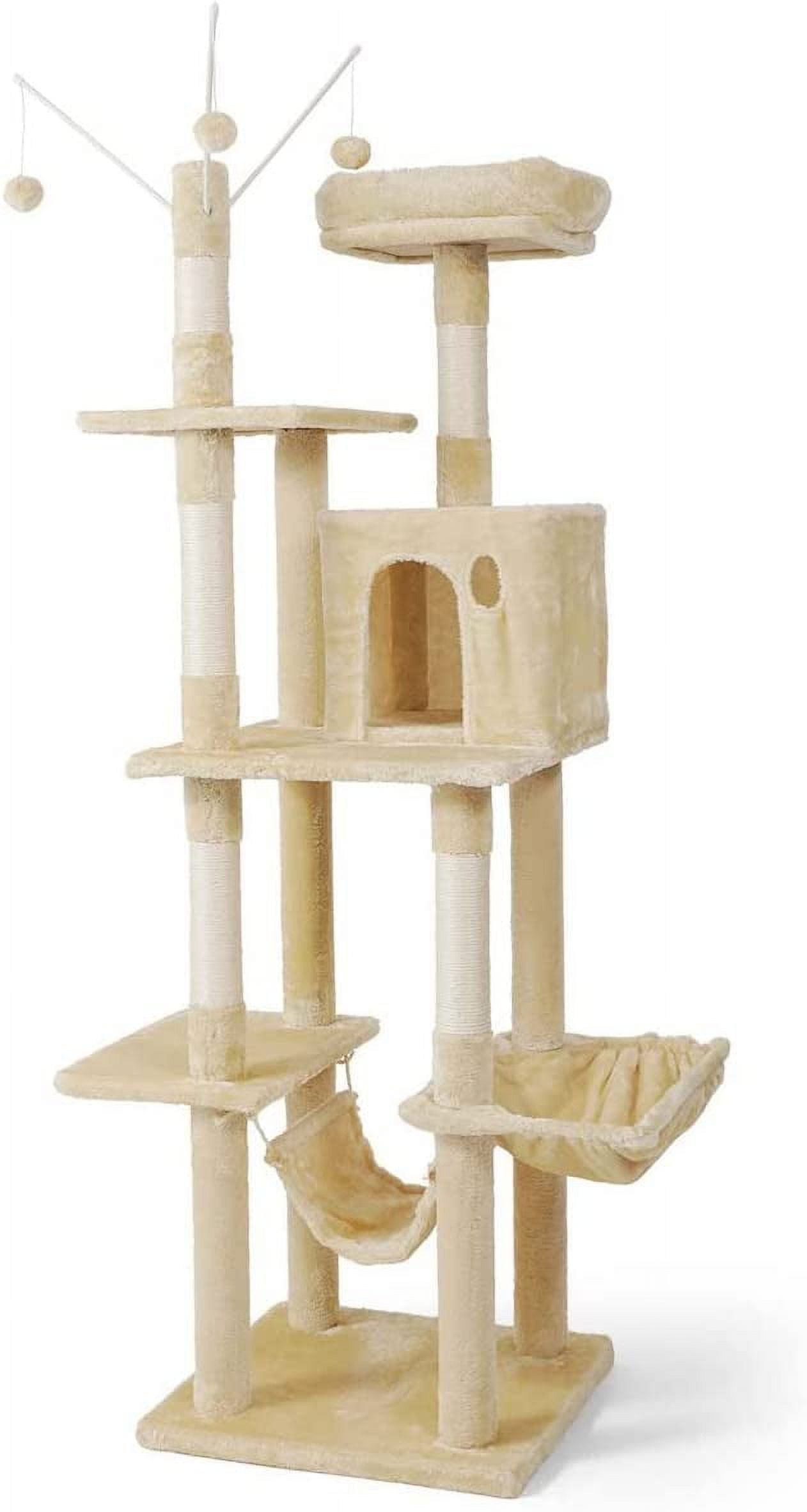 Tall Cat Tree for Indoor Large Cats or Kittens, Multi-Level Cat ...