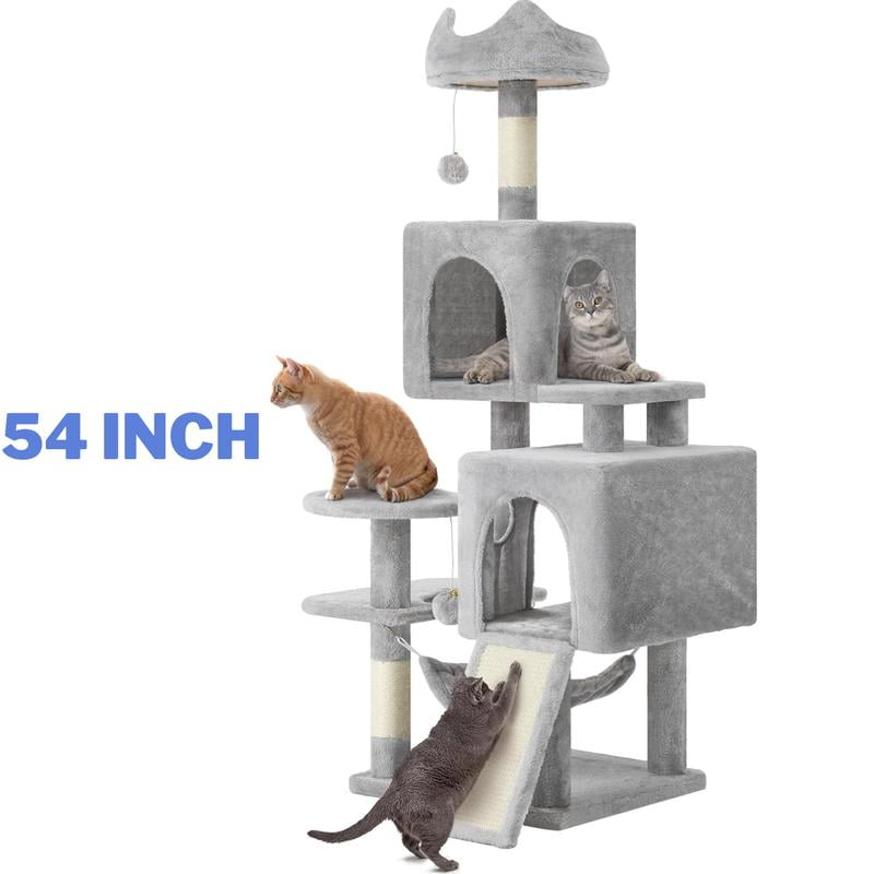 Tall Cat Tree for Indoor Cats, Multi-Level Cat Tower with Cat Condos ...