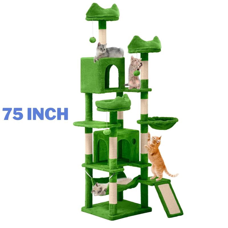 Tall Cat Tree for Indoor Cats, Multi-Level Cat Tower with Cat Condos ...