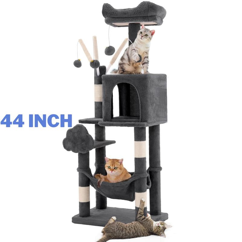Tall Cat Tree for Indoor Cats, Multi-Level Cat Tower with Cat Condos ...