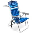 Homevative Tall Folding Backpack Beach Chair with Towel Bar, High Tide ...