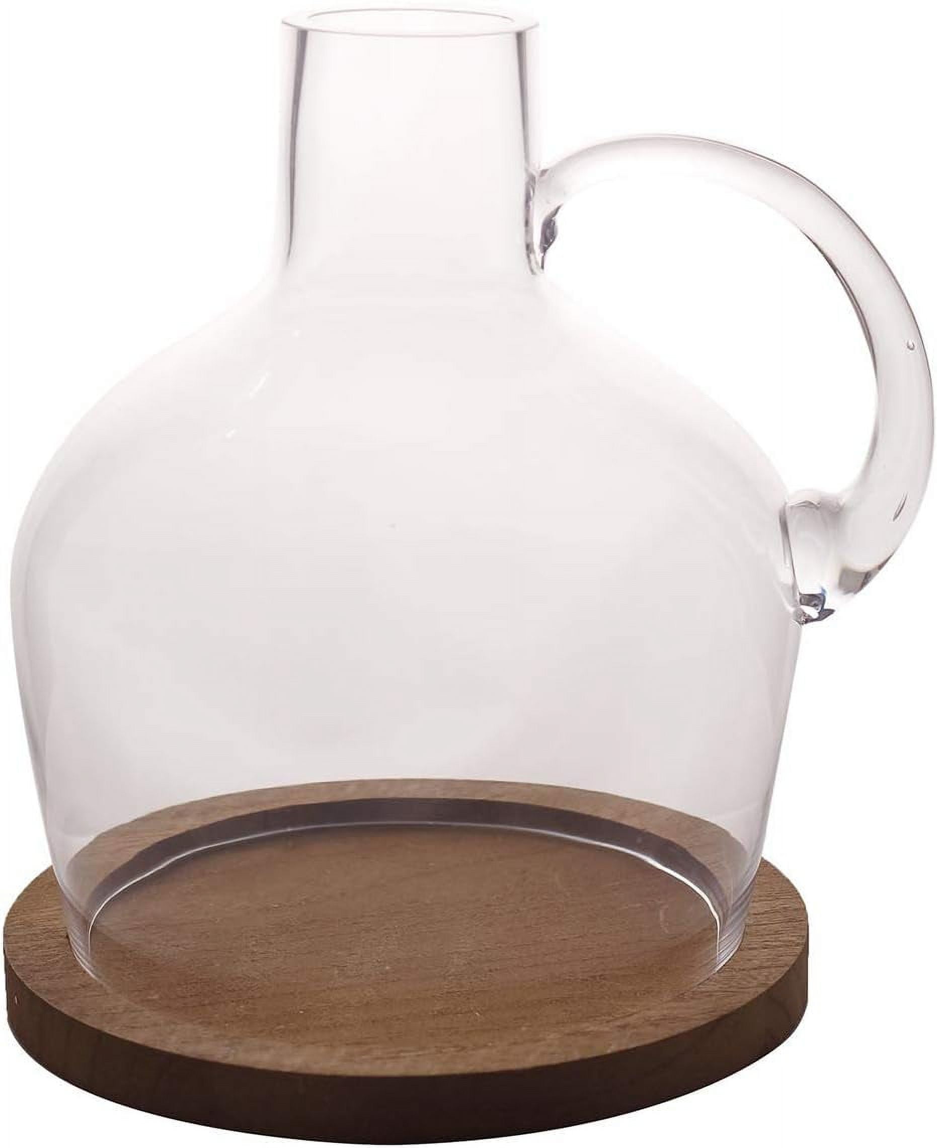 Tall Clear Jug with Wooden Base Vase Wedding Reception Events Party ...