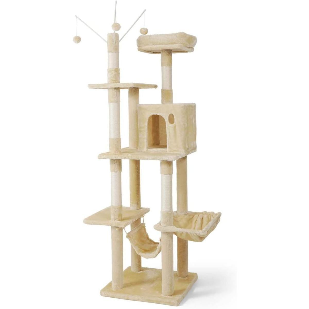 Tall Climbing Modern Indoor Play Tower for Large Cats Kittens, 70-Inch ...