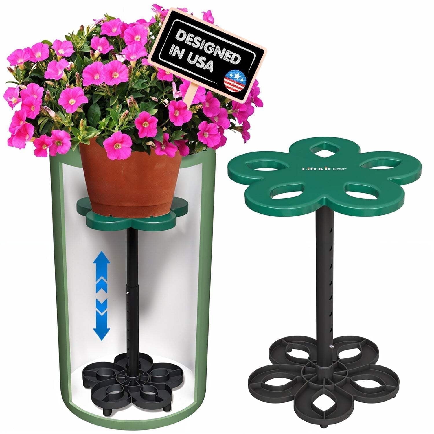 Tall Column Plant Riser by Lift Kit Planter Insert | Fill Bottom of ...