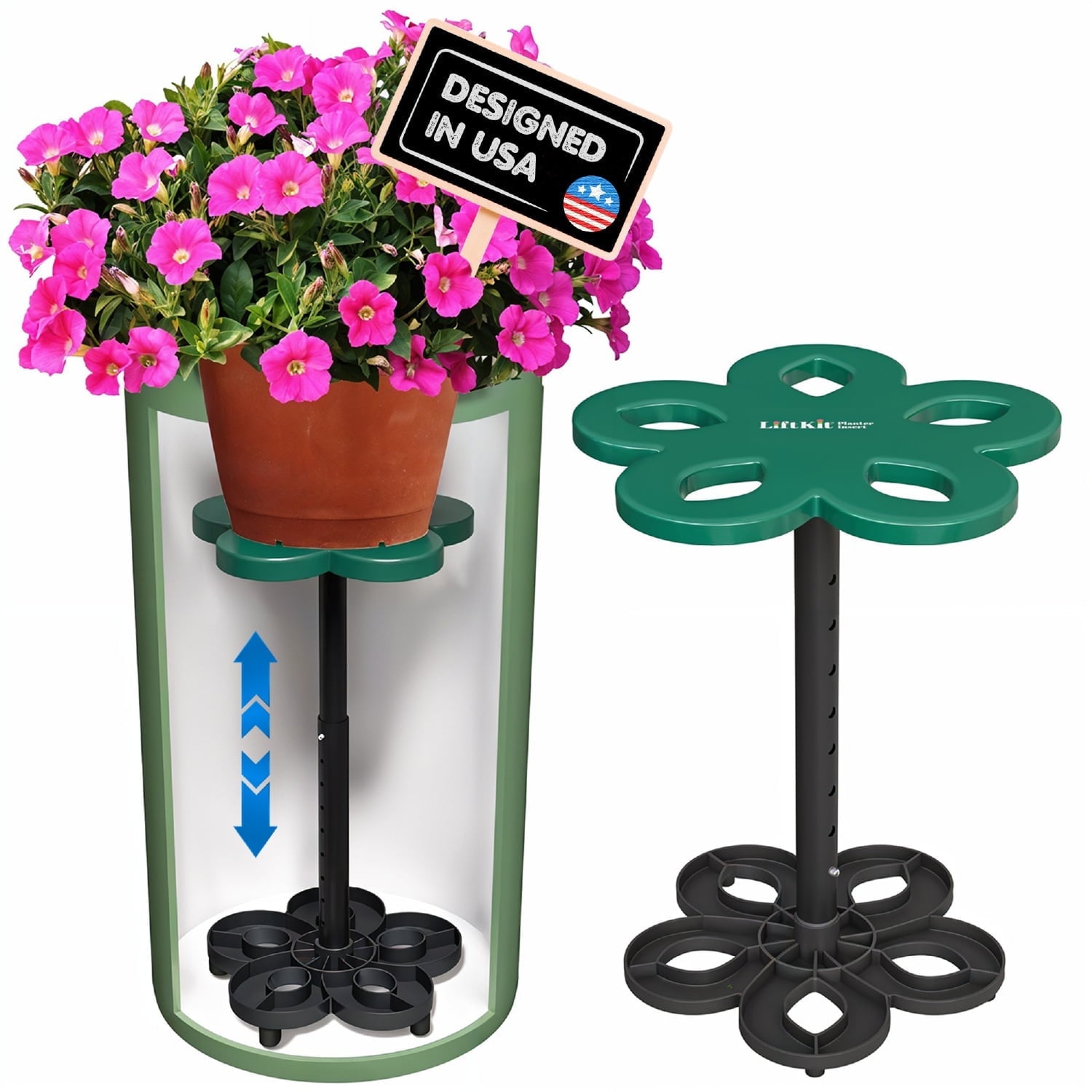 Tall Column Plant Riser by Lift Kit Planter Insert | Fill Bottom of ...