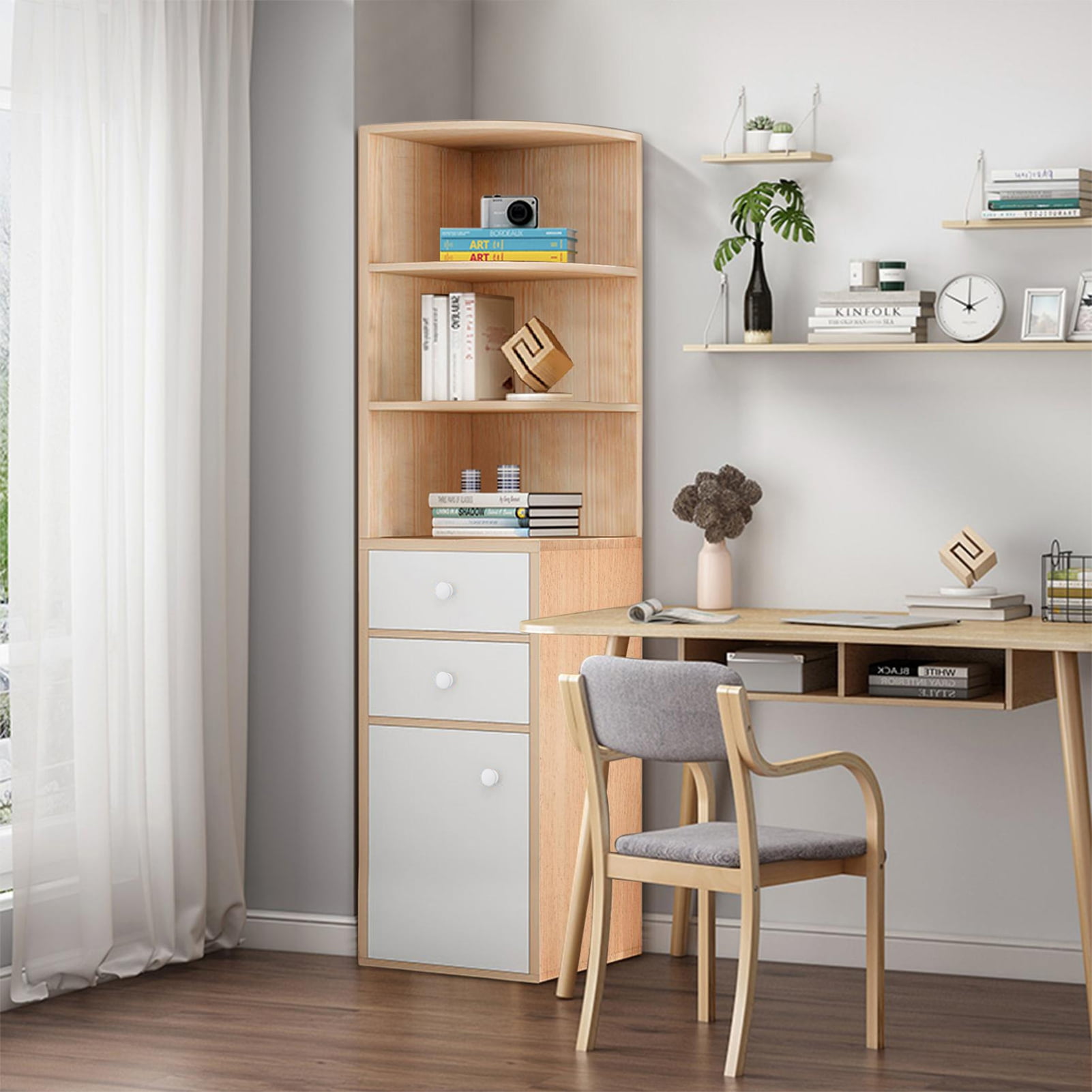 Tall Corner Cabinet, Sofa Side Corner Storage Cabinet, Triangle Corner ...