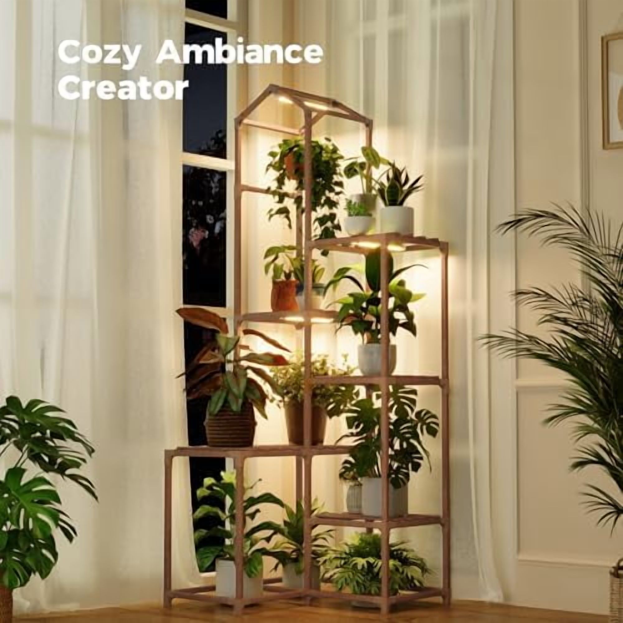 Tall Corner Plant Stands with Grow Lights Indoor Outdoor Plant Shelves ...