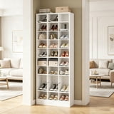 Tall Cubby Shoe Storage Cabinet, 30 Adjustable Cubbies Holds Up to 30 ...