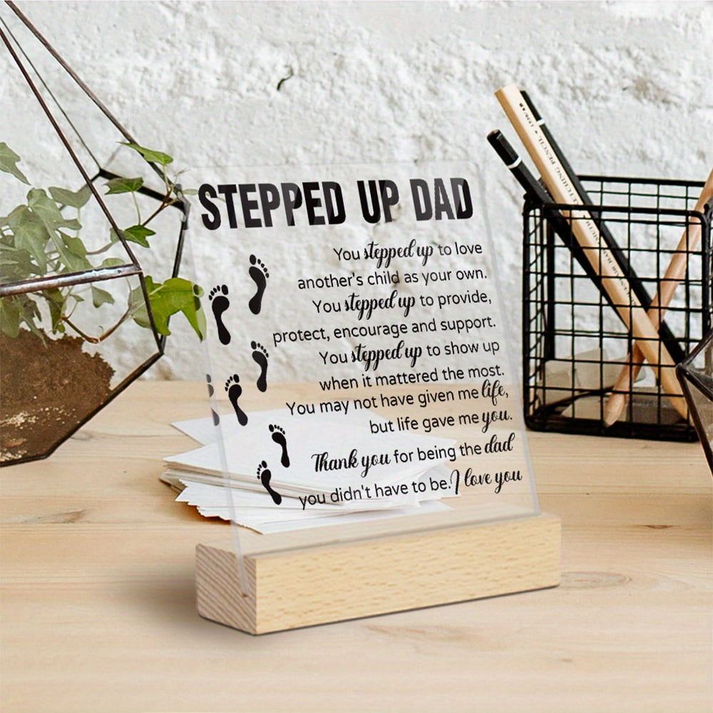 Tall Dad Acrylic Heartfelt Step-Father Appreciation Gift Farmhouse ...