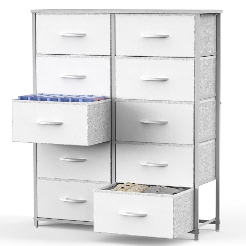 Tall Drawer Organizer Storage Drawers Fabric Storage Tower with 10 ...