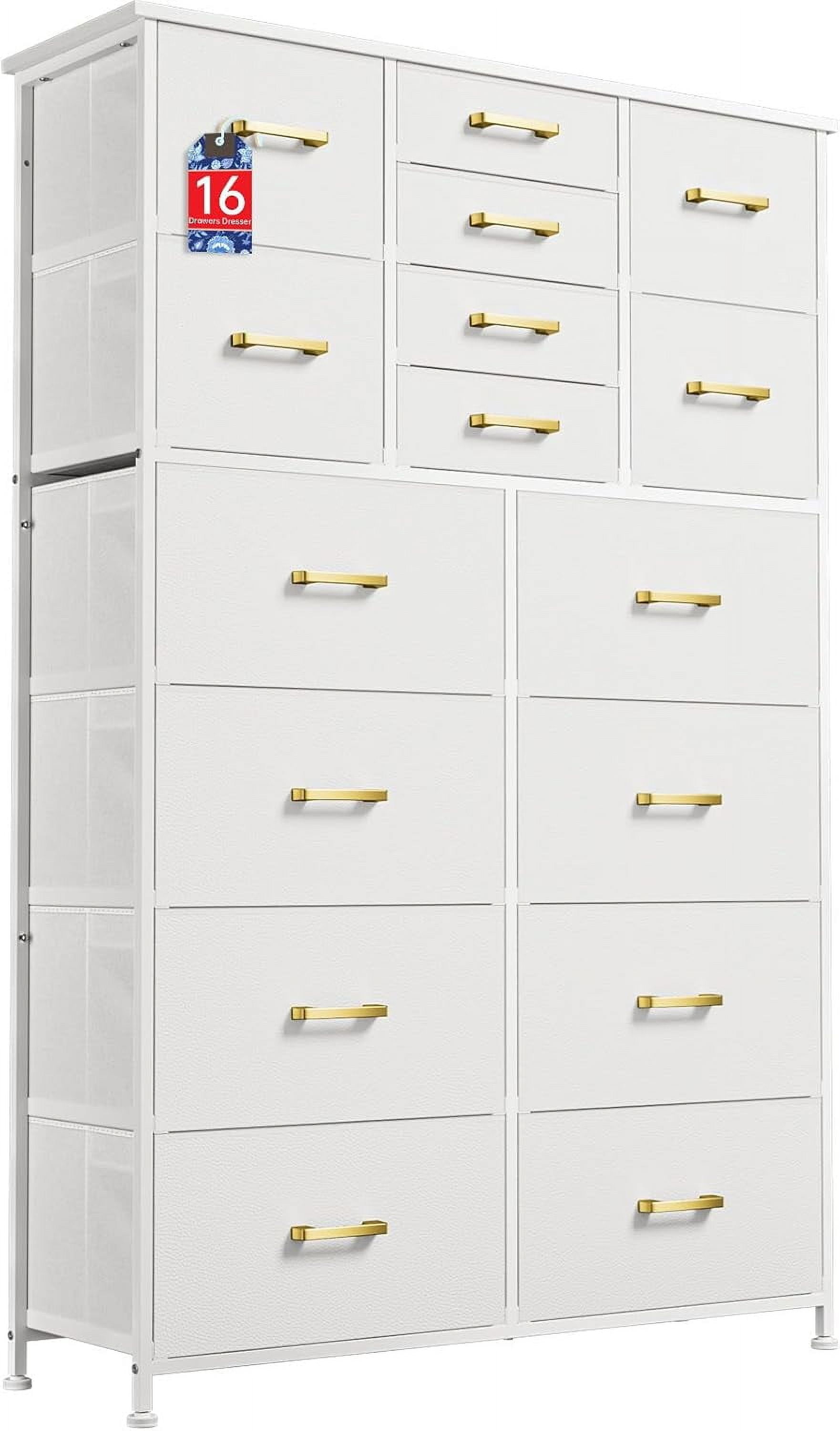 Tall Dresser for Bedroom,16 Drawer Dressers & Chests of Drawers, Fabric ...
