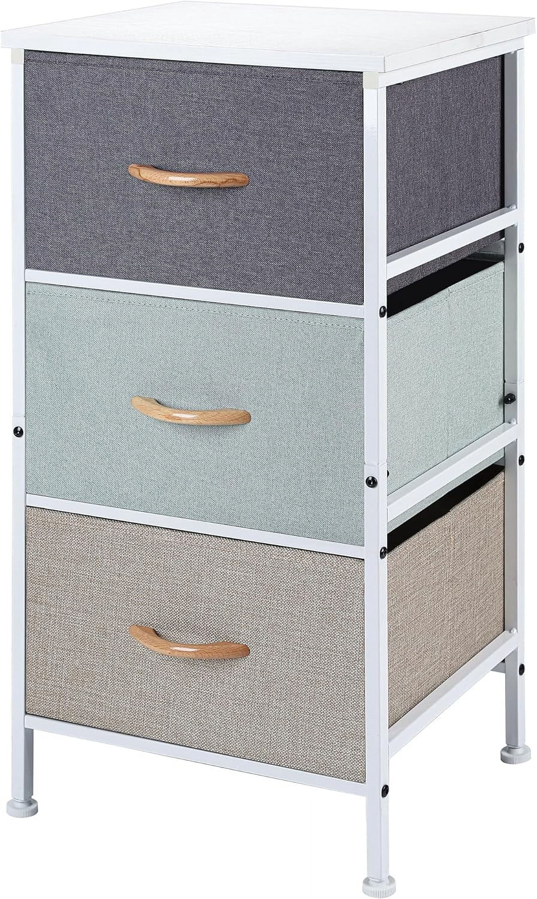 Tall Dresser Storage Drawers Stand with 3 Removable Fabric Drawers ...