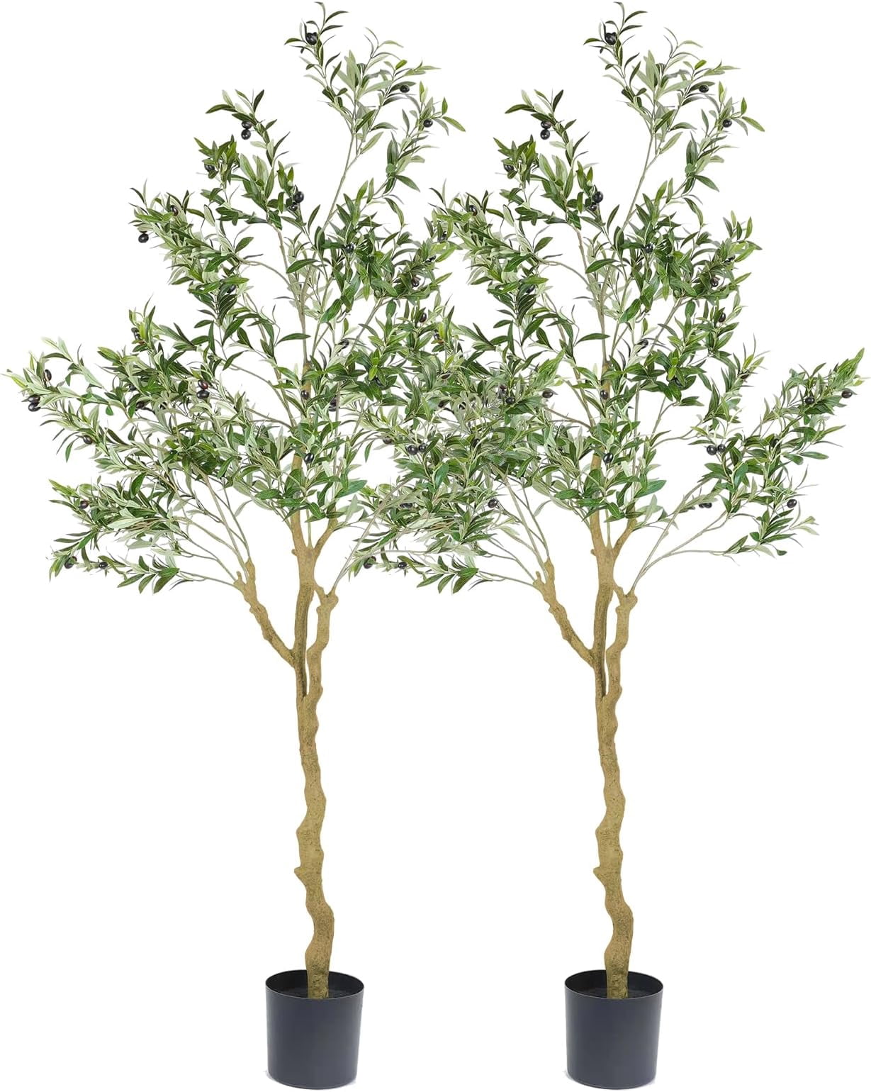 Tall Faux Olive Tree,7ft(84in) Potted Silk Artificial Olive Tree, Olive ...