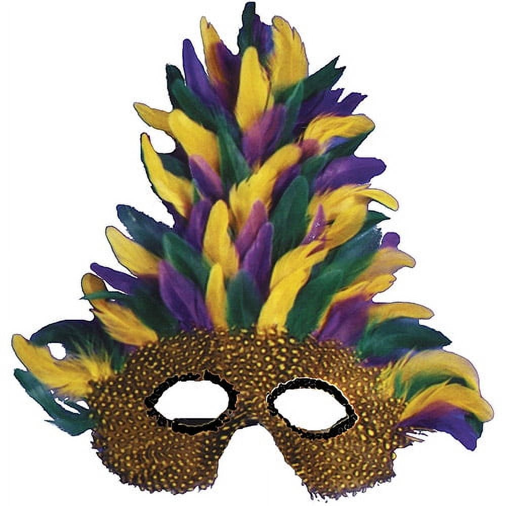 Tall Feather Mardi Gras Mask Accessory - Walmart.com
