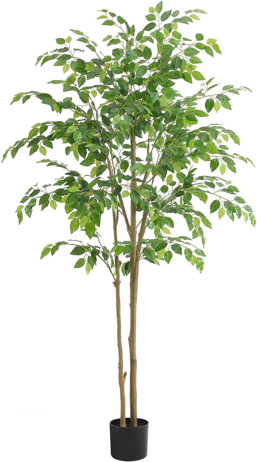 Tall Ficus Tree Artificial，5ft(60in) Faux Ficus Tree with Realistic ...