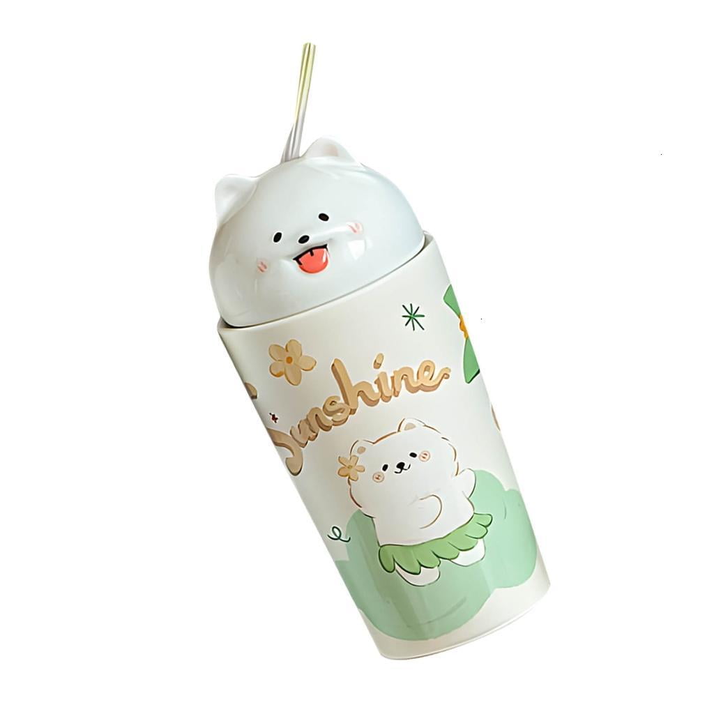 Tall Fired Earthenware Cup With Lovely Samoyed Plan For Hot Cold ...
