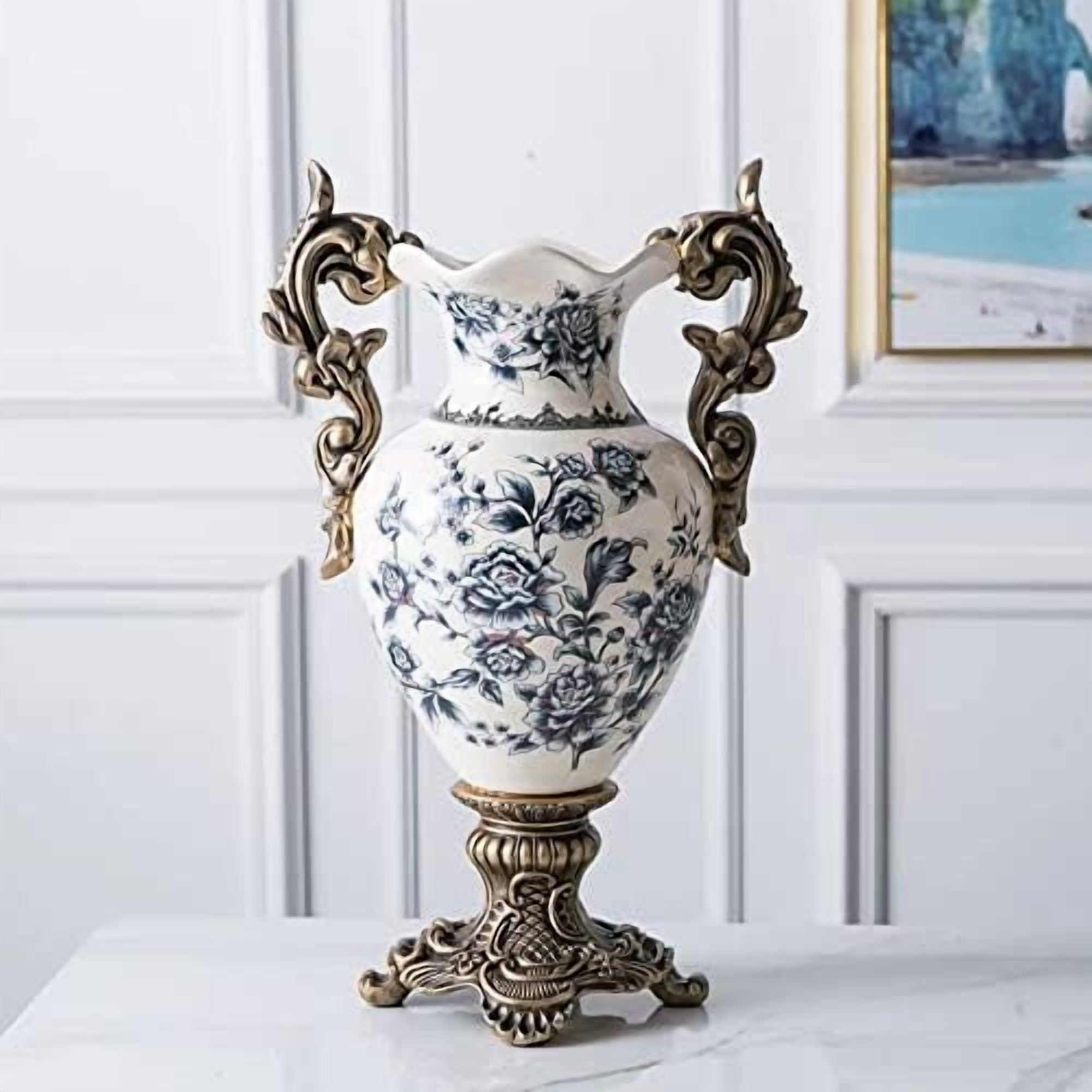Tall Floor Modern Vase,Large Ceramic Flower Vases for Shelf Home Decor ...