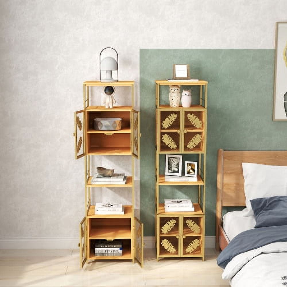 Tall Floor Storage Cabinet - Large Freestanding Cabinet with Open ...