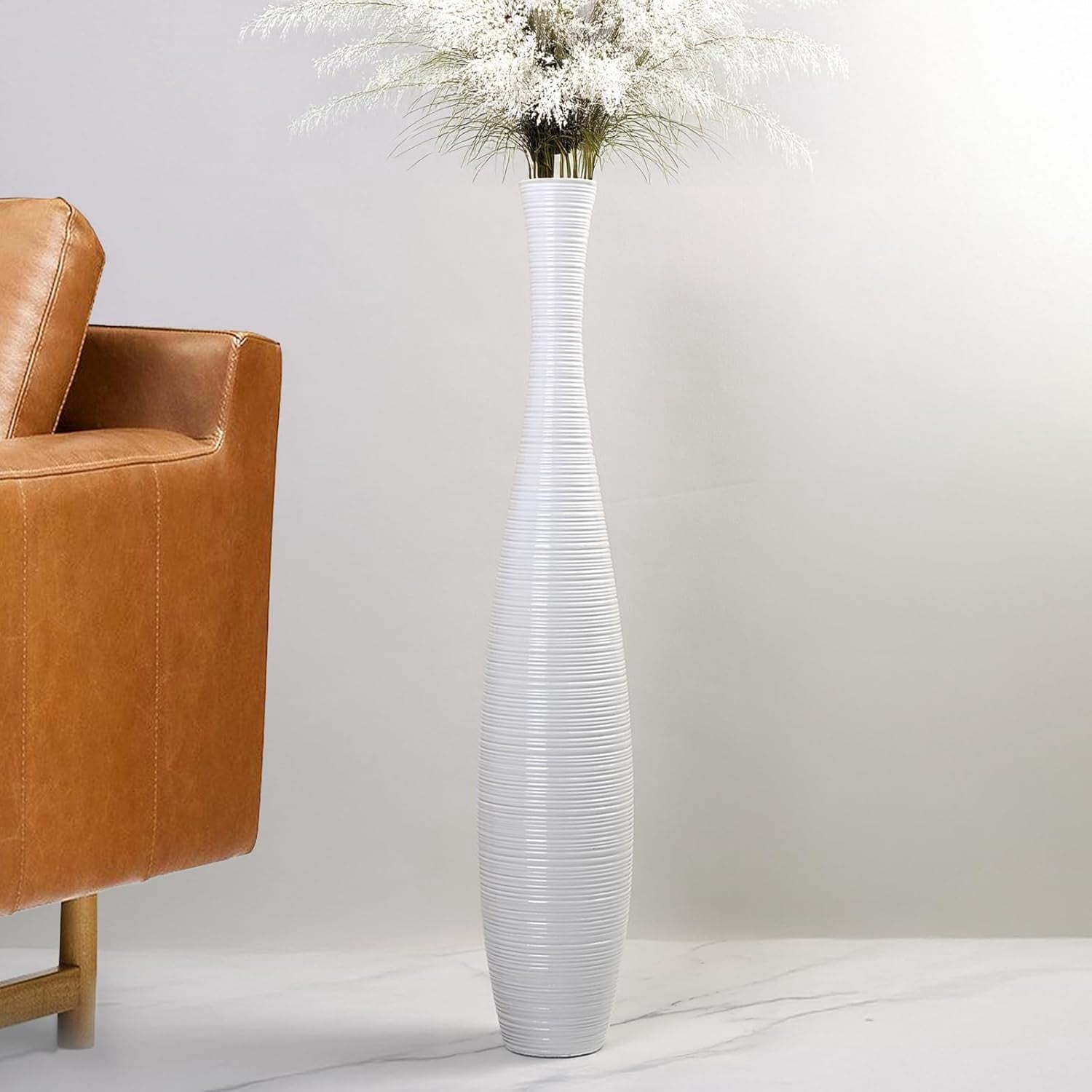 Tall Floor Vase, Large Resin Vase for Modern Farmhouse, Sturdy, Luxury ...