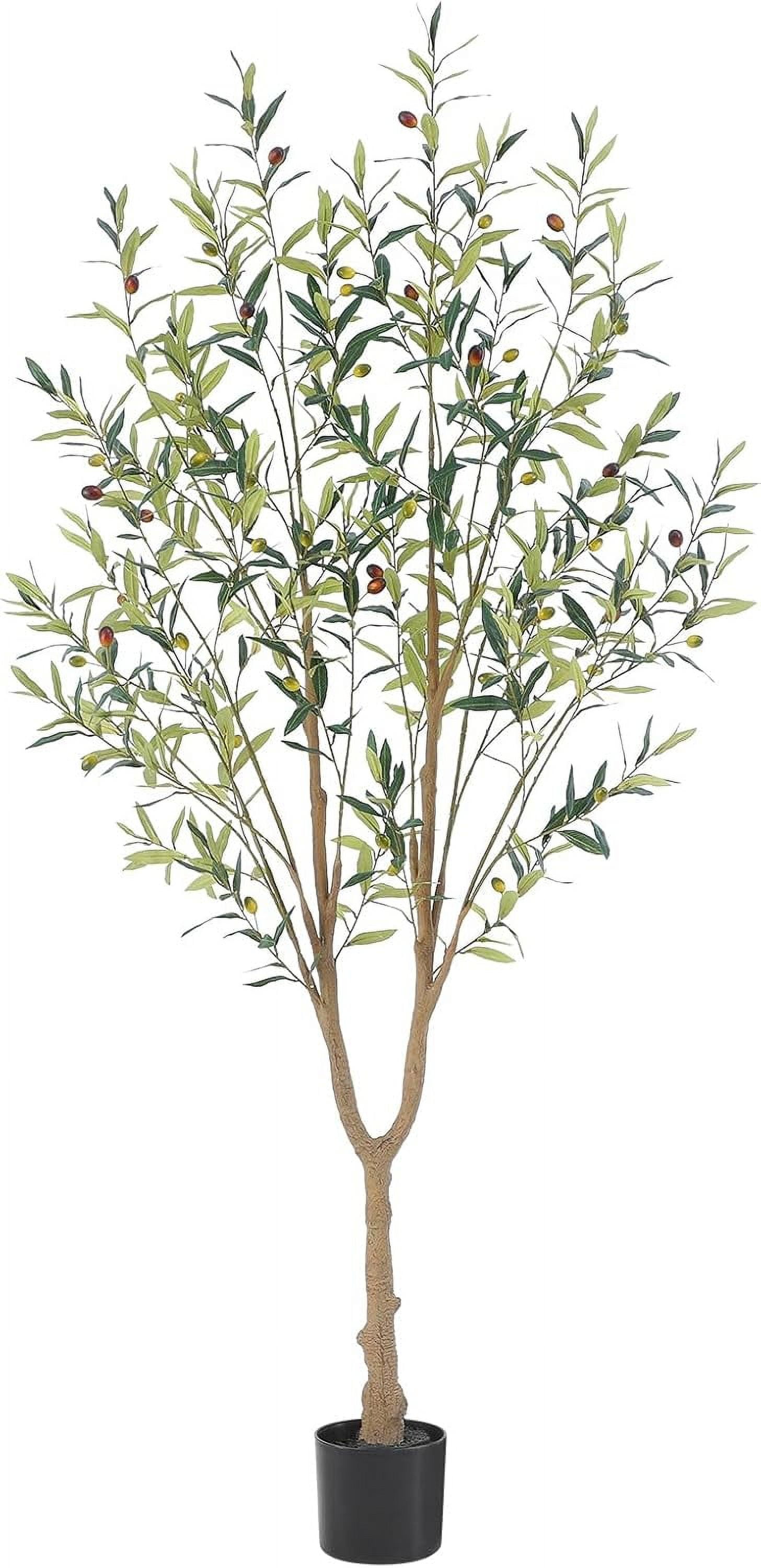 Tall Fuller Style Faux Olive Tree，7Ft(84”) Realistic Potted Silk ...