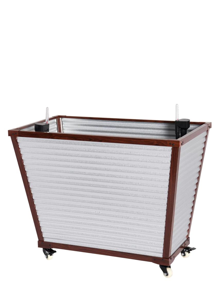 Tall Galvanized Self-Watering Trough Planter - Walmart.com