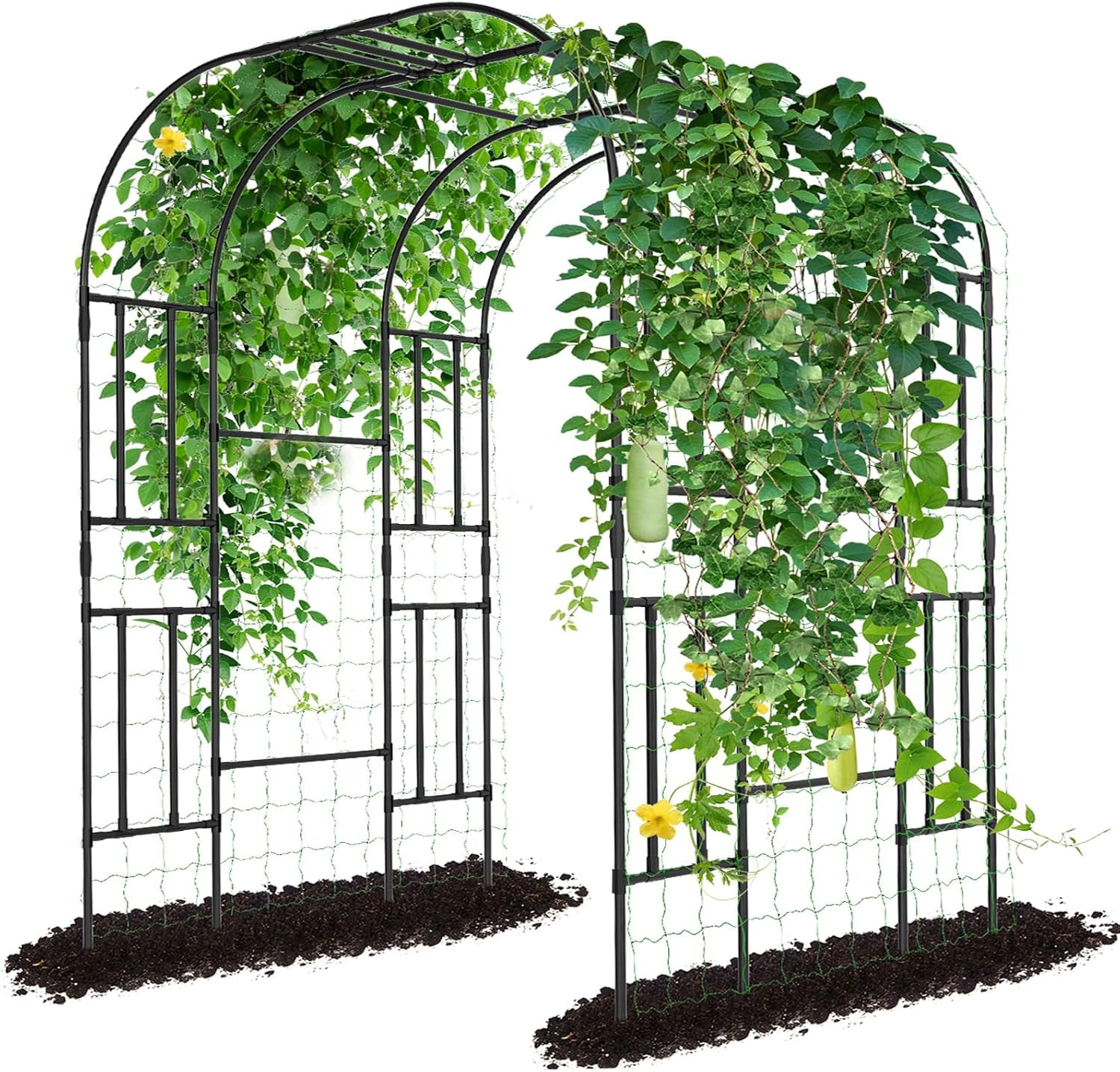 Tall Garden Arch Trellis for Climbing Outdoor, 87" H Walkway, Metal ...