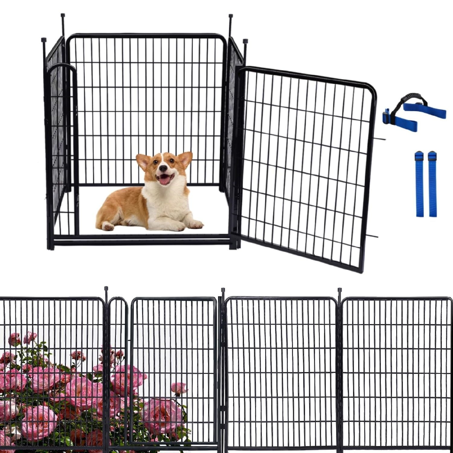 Tall Garden Fence Animal Barrier, 48 in(H) Fencing for Garden Beds, 4 ...