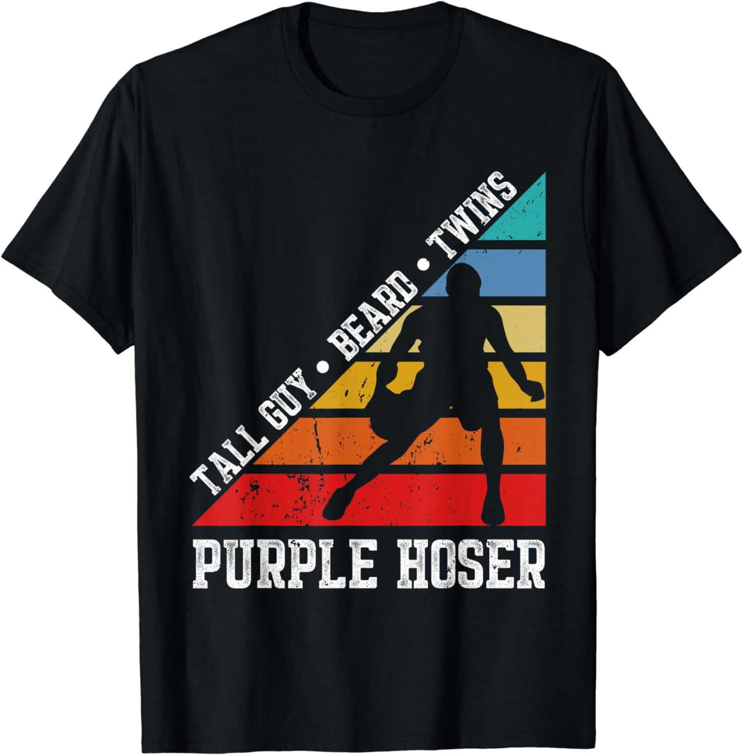 Tall Guy Beard Twins Purple Hoser T-Shirt - Walmart.com