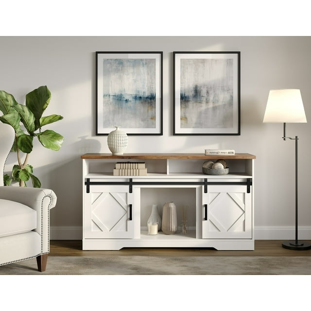 Tall Highboy TV Stand for 65+ Inch TV White - Walmart.com