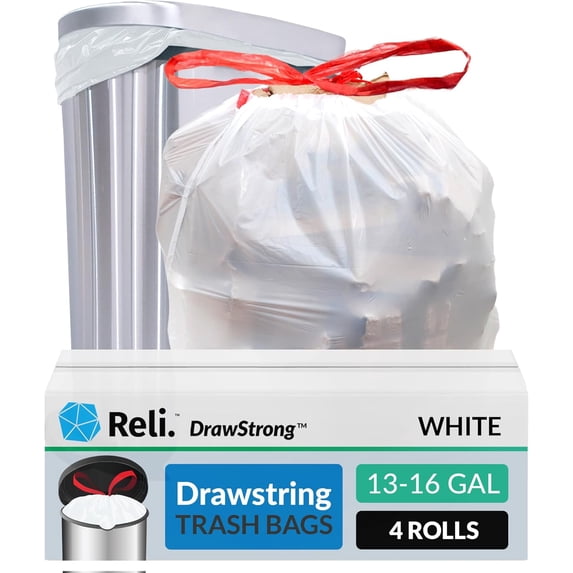 Tall Kitchen Drawstring Trash Bags 13 Gallon | 500 Count Bulk | Kitchen ...