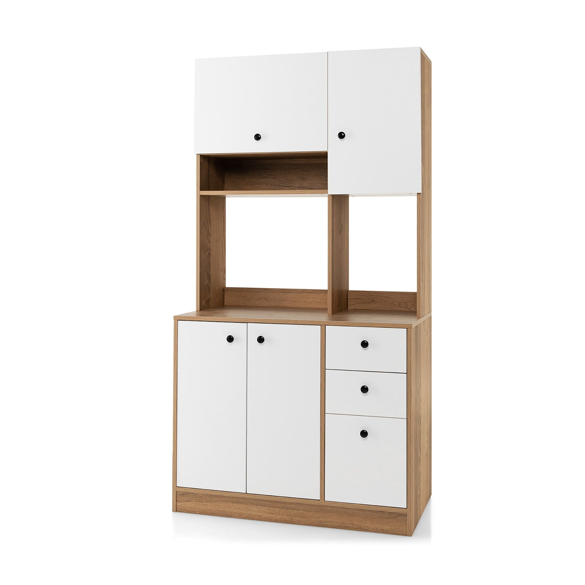 Tall Kitchen Pantry Buffet Hutch Floor Large Cupboard with Cabinet ...