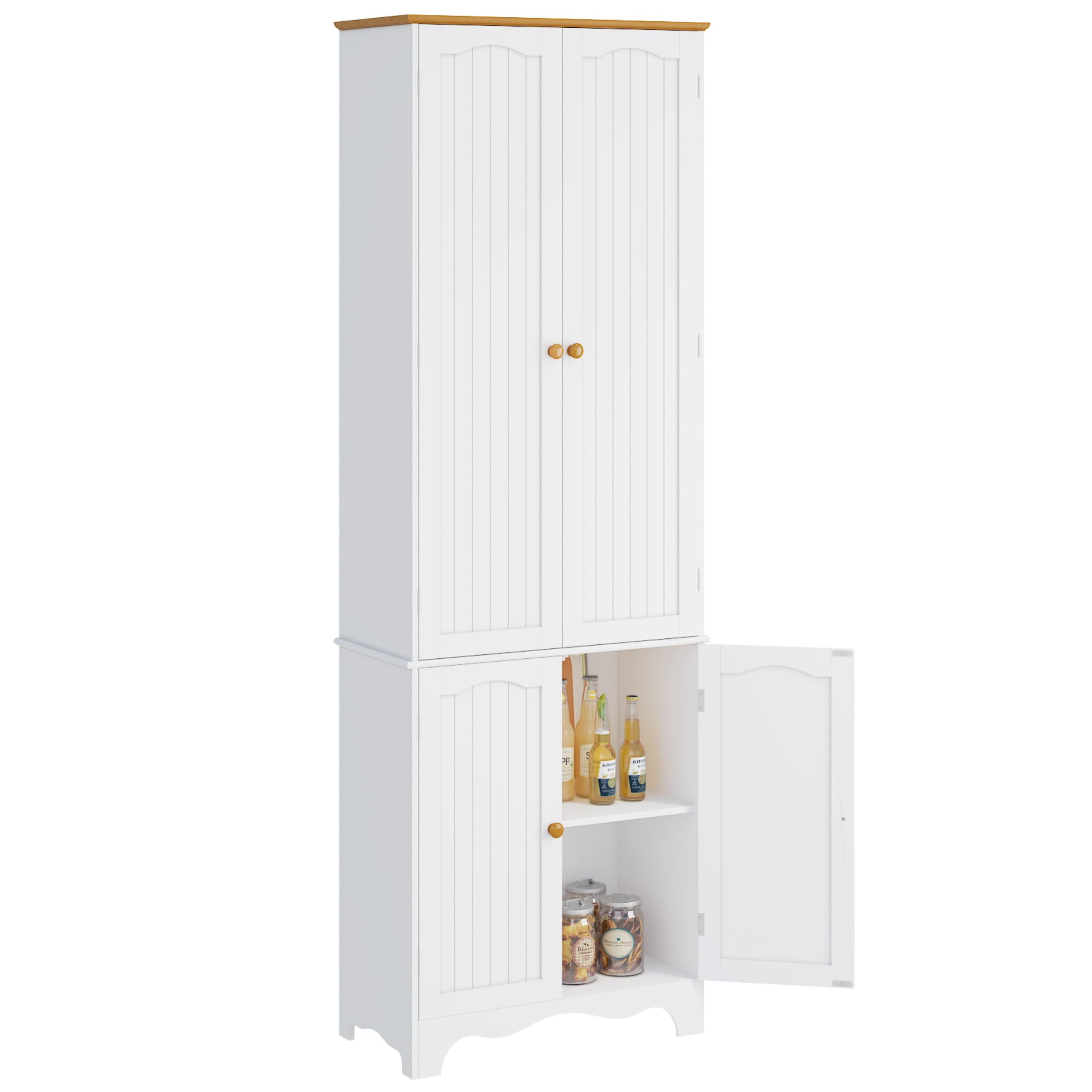 Tall Kitchen Pantry Cabinet 72 Inches High, Freestanding Storage Unit ...