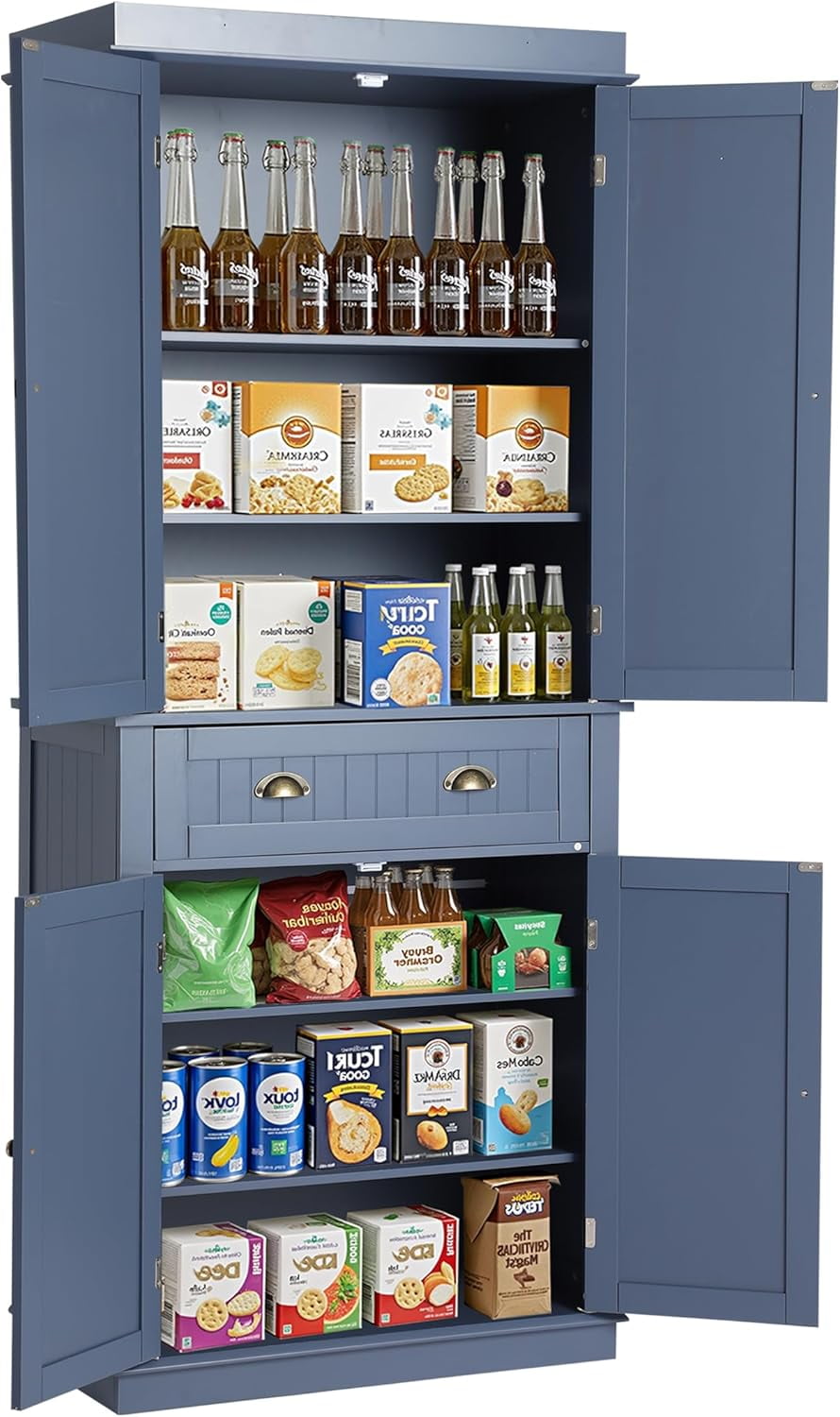 Tall Kitchen Pantry Cabinet, Farmhouse Storage Cabinet, Kitchen Pantry ...