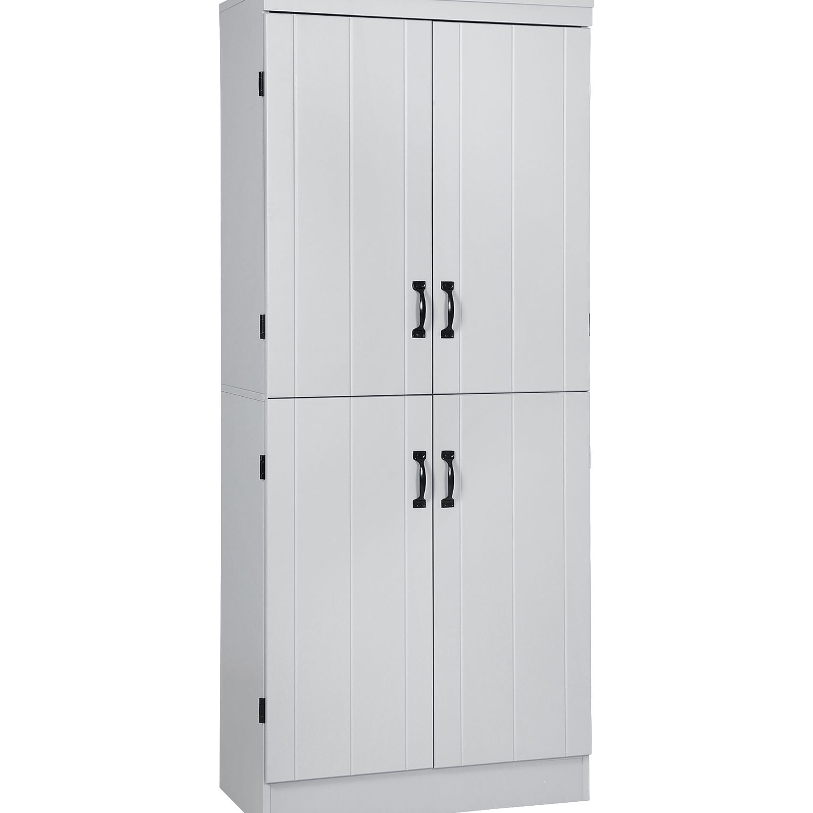 Tall Kitchen Pantry with 4 Doors and 6-tier Shelving / Protects Items ...