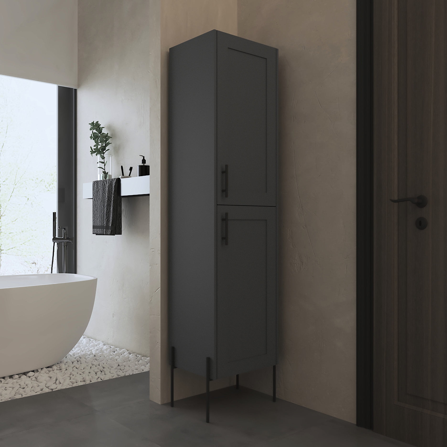 Tall Linen Cabinet | Adjustable Shelves for Linens | Elegant Design ...