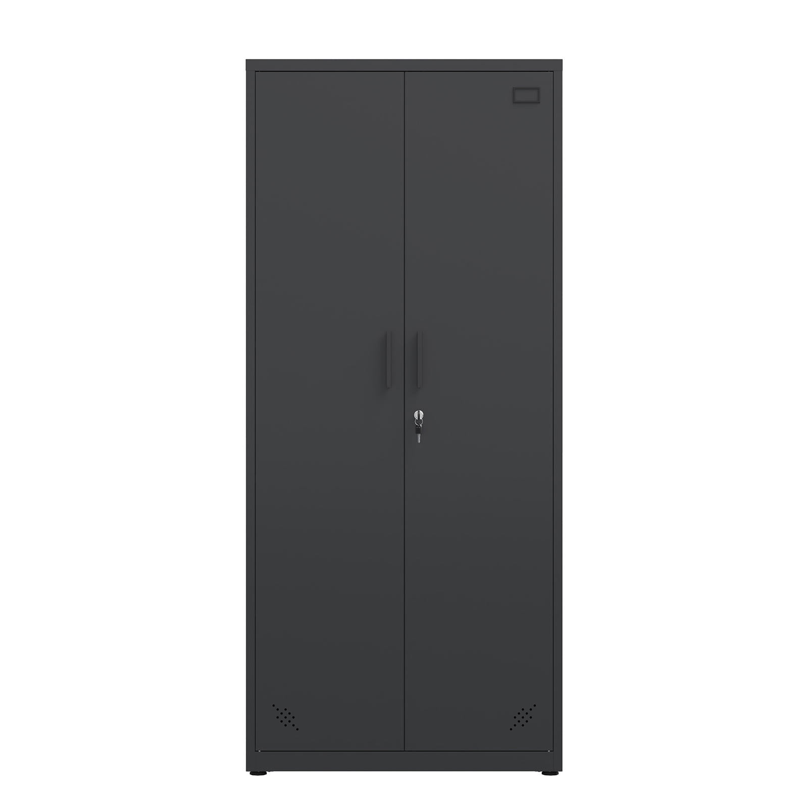Tall Locking Cabinet Metal Storage Cabinet with 2 Doors, Steel Garage ...