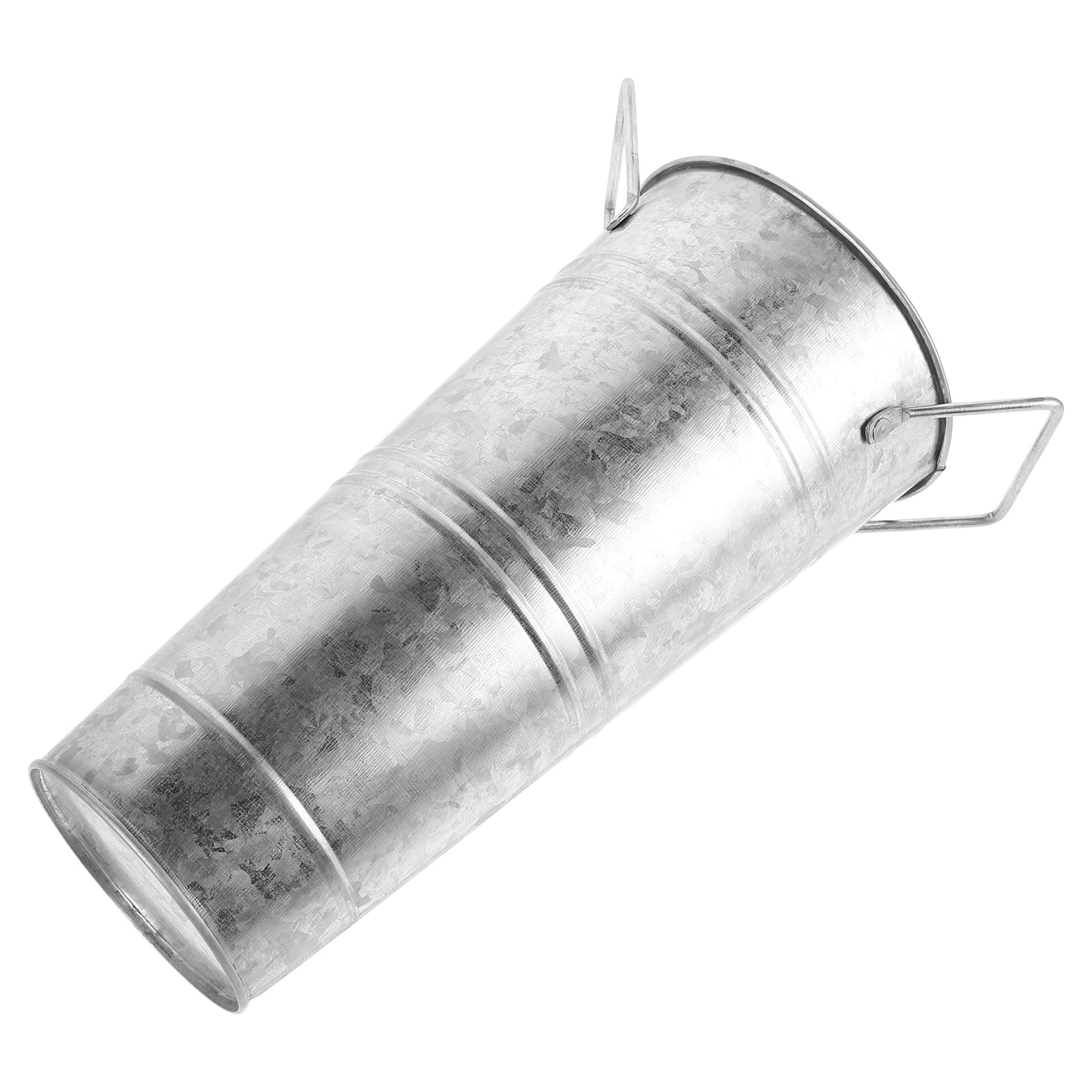 Tall Metal Container Ornament Tin Flower Bucket Silver Decorative ...