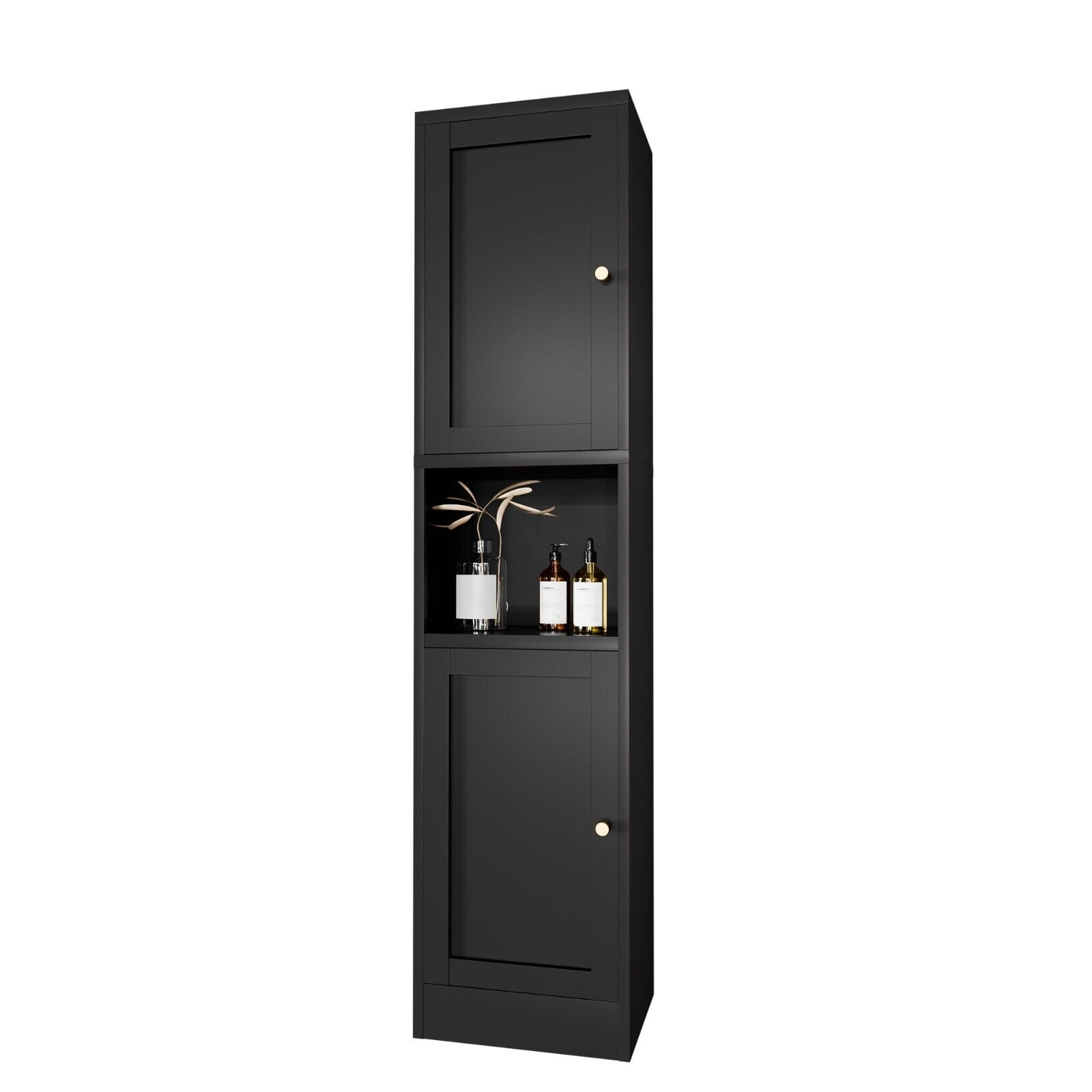 Tall Metal Storage Cabinet, Metal Locker Storage Cabinet with 3 ...